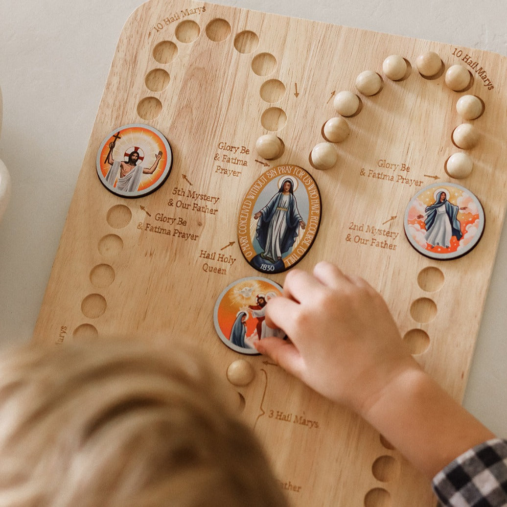 Wooden Rosary Board™ – Gather & Pray